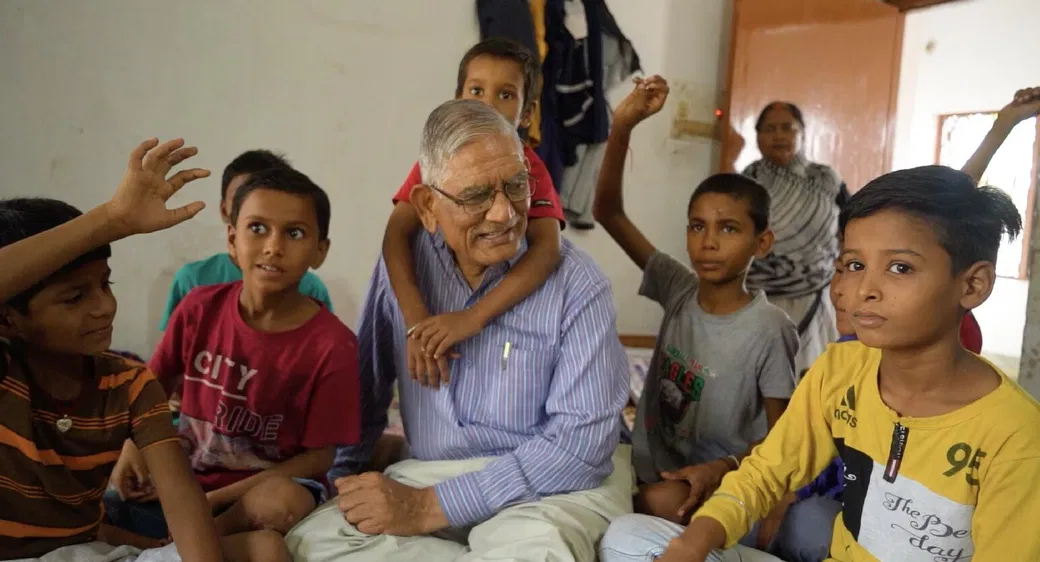 Children Helping The Elderly